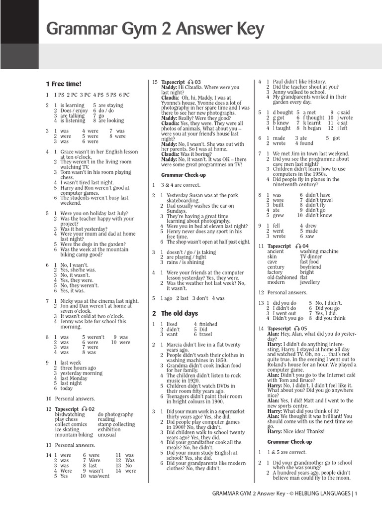 Grammar Gym Ak 2 | PDF