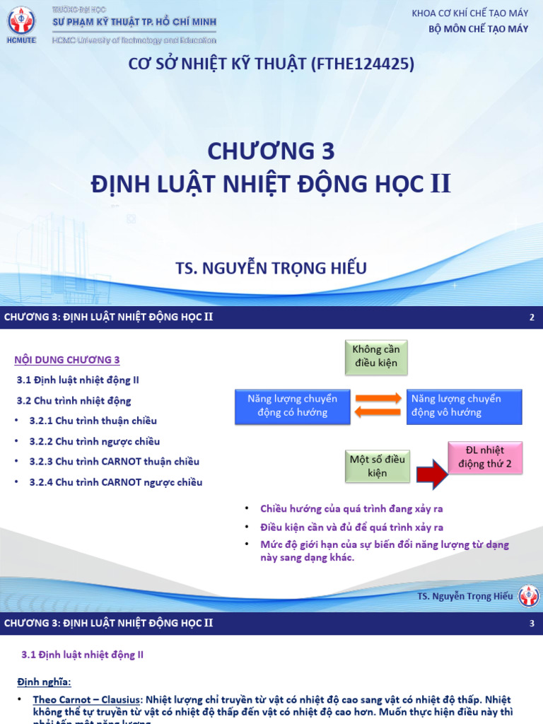 05 CS - Nhiet - KT - chương 3 ĐL nhiệt động học II | PDF