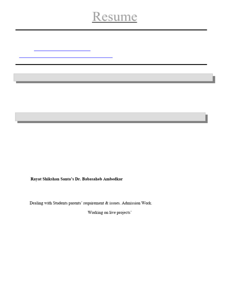 Santosh More CV 2023 (Exp +) | PDF