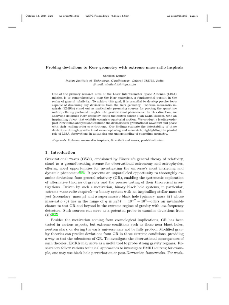 Probing Deviations To Kerr Geometry With Extreme Mass-Ratio Inspirals | PDF