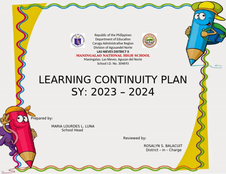 Maningalao HS Learning Plan 2023-24 | PDF