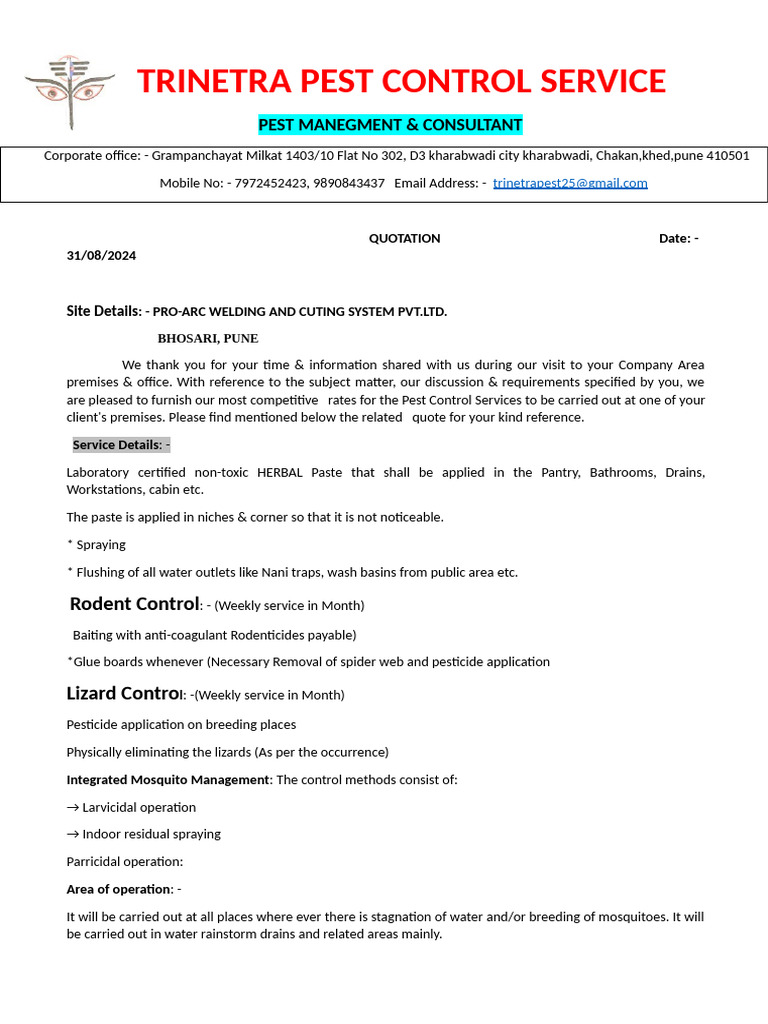 Trinetra Quotation Word | PDF