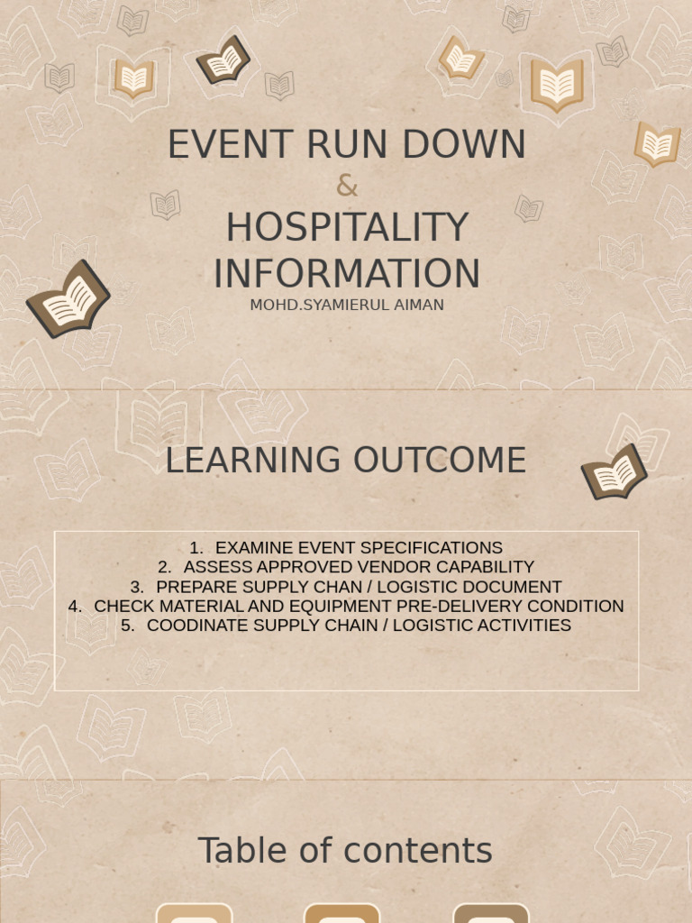 c01 - Event Run Down - Hospitality Information | PDF