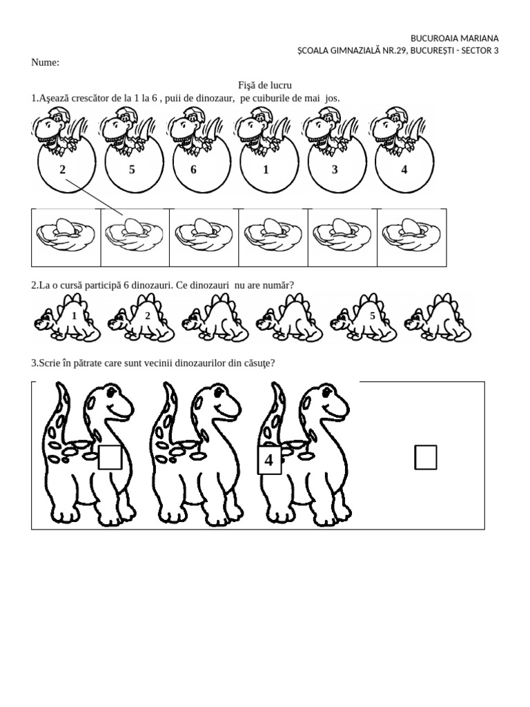 Fise Animale Matematica421 | PDF