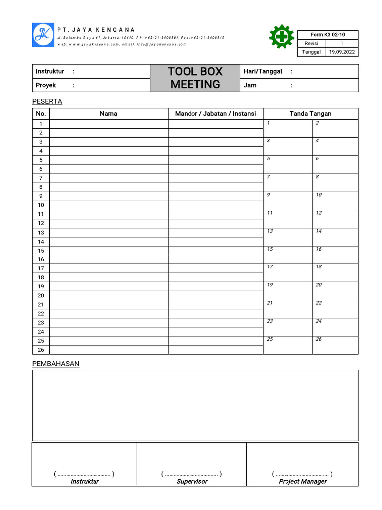 Daftar Hadir TBM | PDF