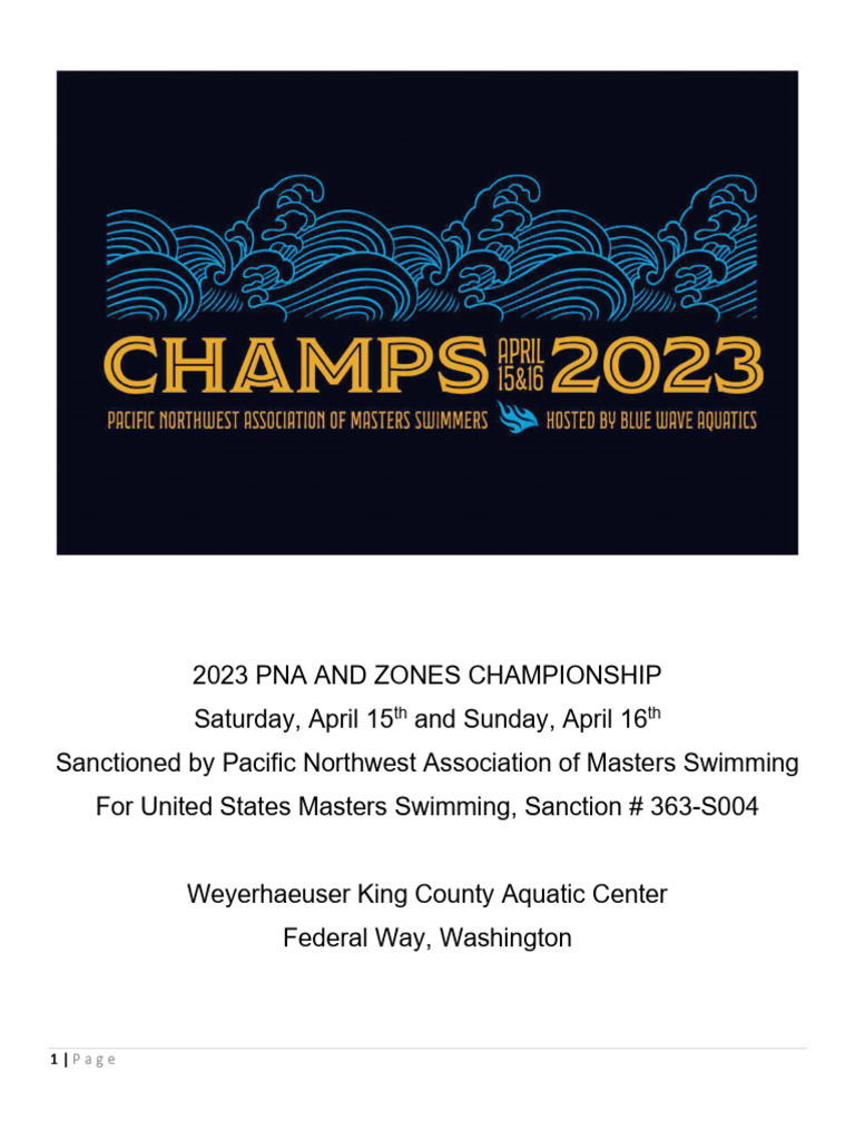 2023PNACHAMPS Meet PRGM Full | PDF | Swimming (Sport) | Swimming