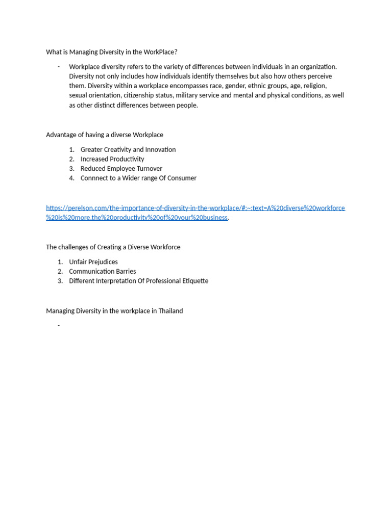 Managing Workplace Diversity | PDF