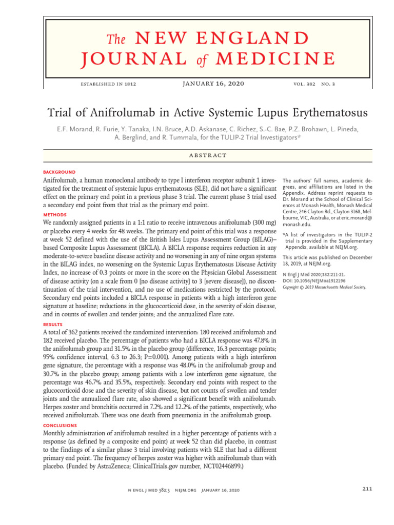 Anifrolumab Trial | PDF