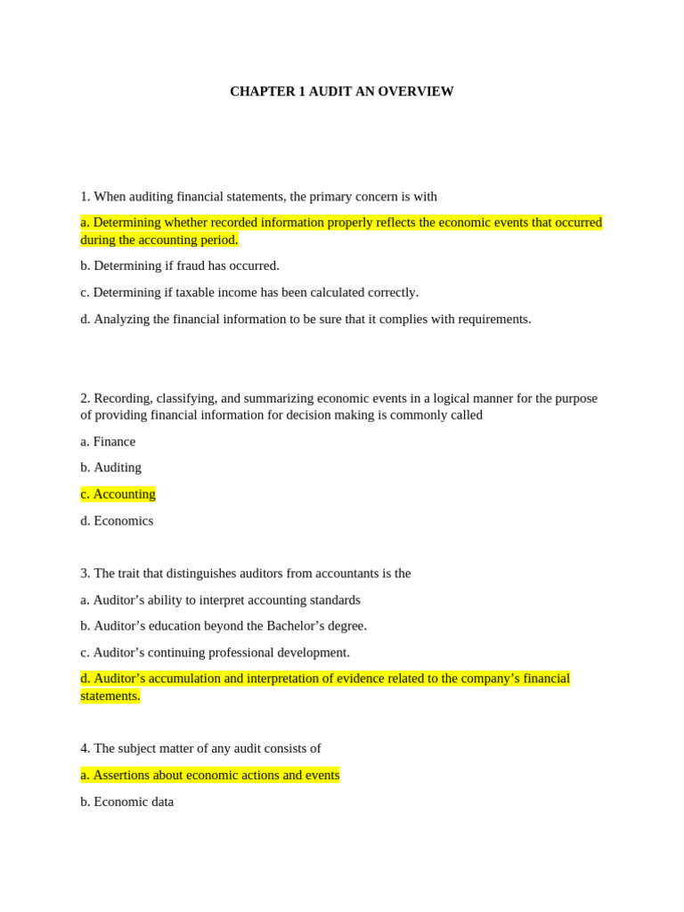 Chapter 1 Audit An Overview | PDF