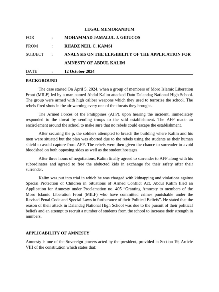 Legal Memorandum | PDF