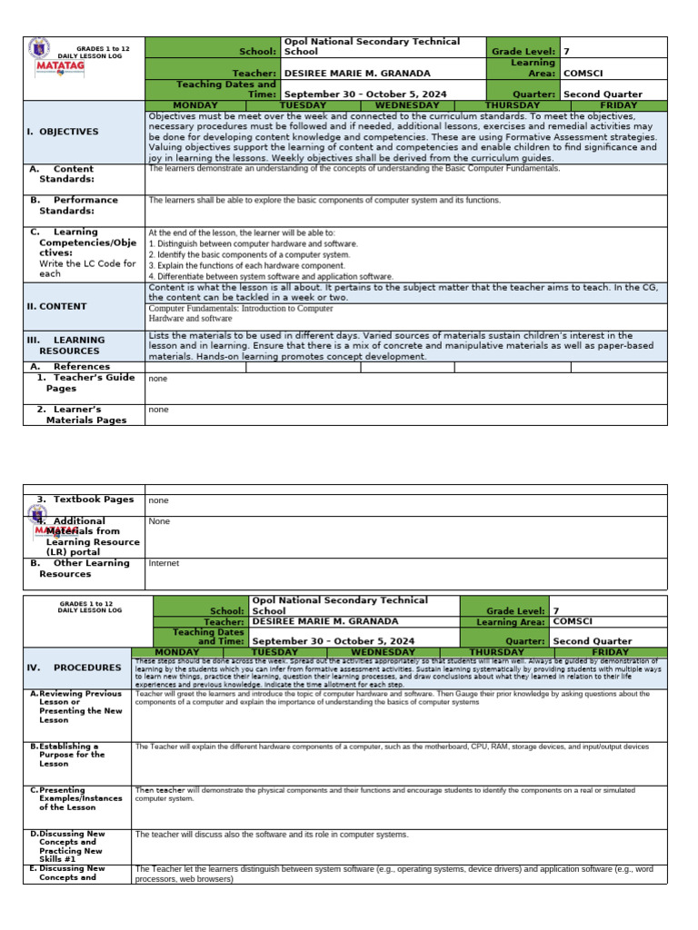 DLL CSS 8 September 30 October 01 2024 | PDF