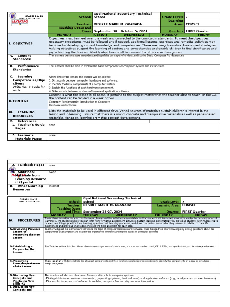 DLL CSS 8 September 23-27 2024 | PDF