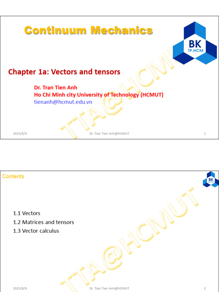 1a Vectors and Tensors | PDF