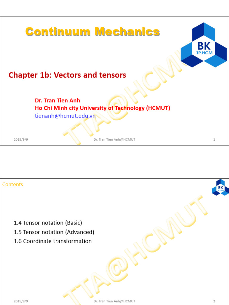 1b Vectors and Tensors | PDF