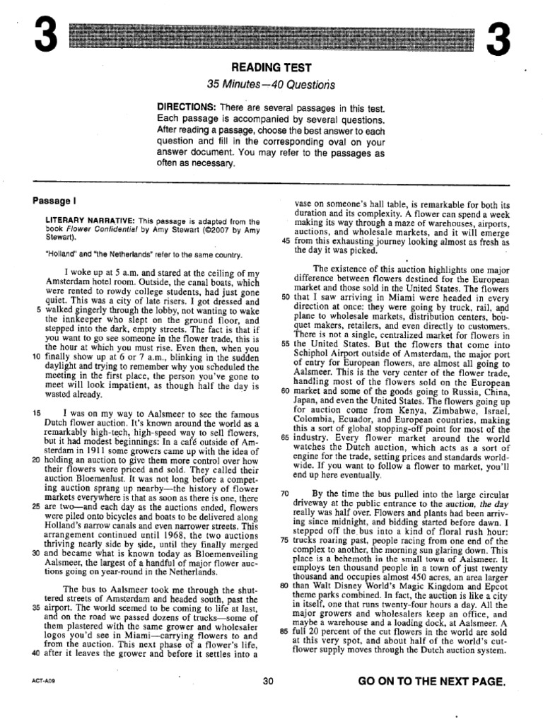 ACT - 2018 - A09 - Reading | PDF