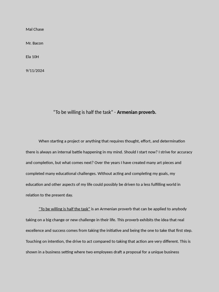 Proverb Essay | PDF