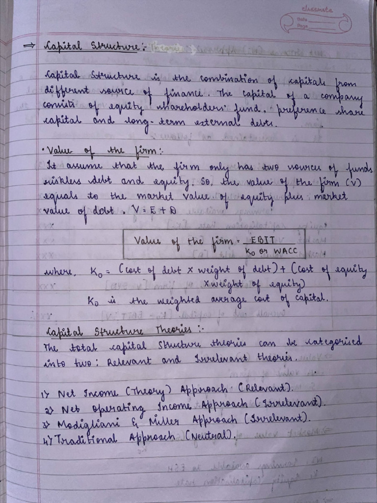 AFM Capital Structure Ch-1 | PDF