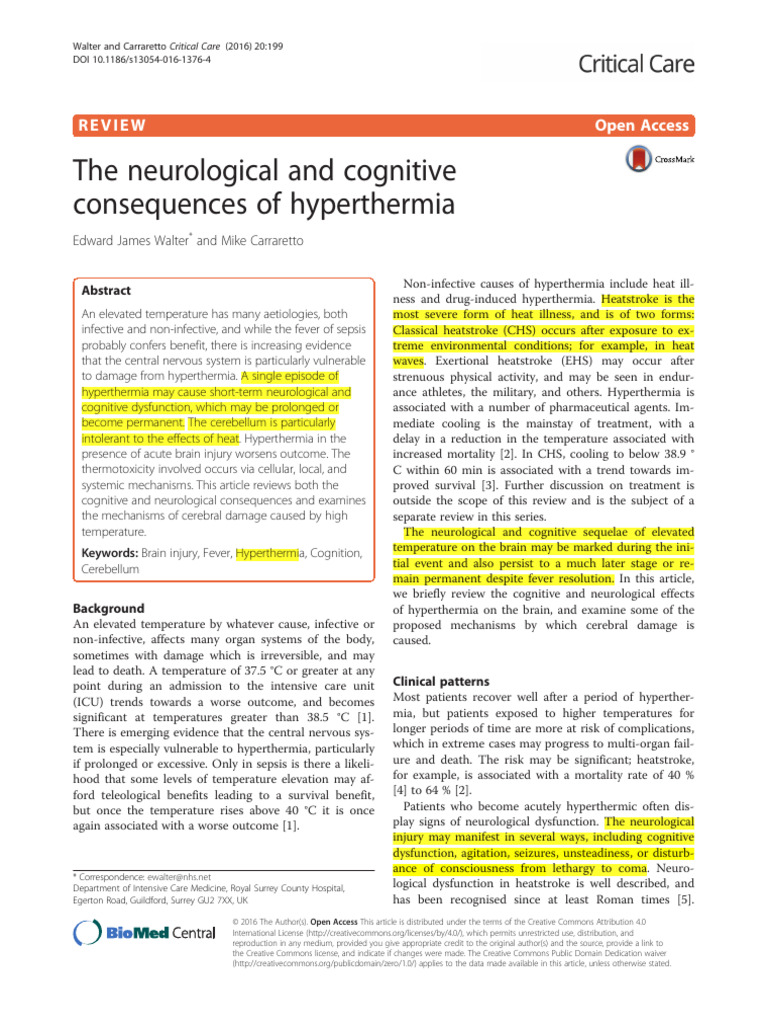 Sequelles Hyperthermie | PDF