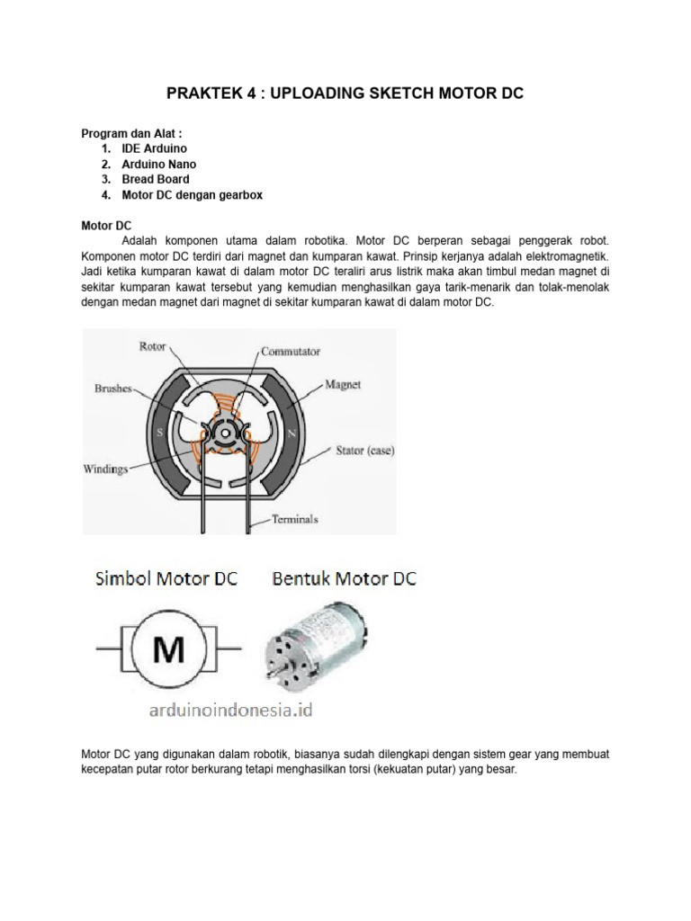 Praktek 4 - Uploading Sketch Motor DC | PDF | Computers | Technology & Engineering