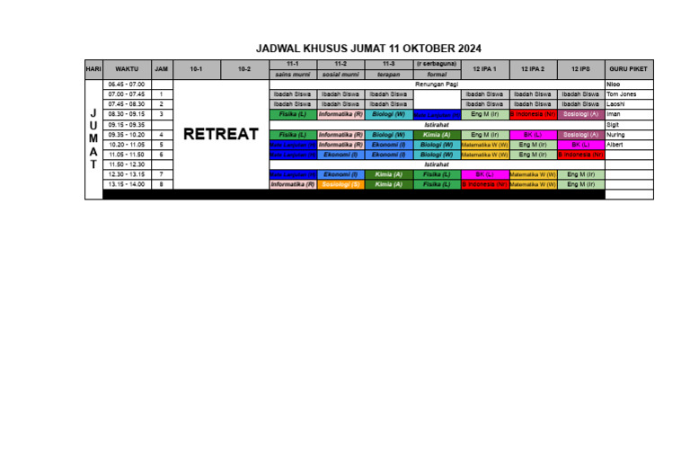 Jadwal 11 Okt 2024 | PDF