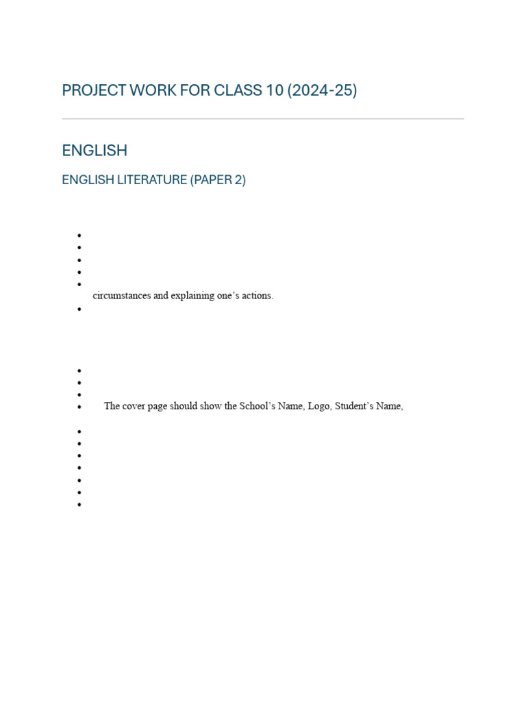 English Literature Project | PDF