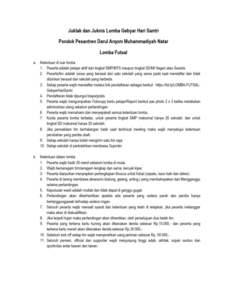 Juknis Lomba Futsal | PDF