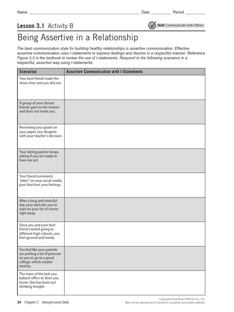 Lessonthings 3.1 Being Assertive | PDF | Interpersonal Relationships ...