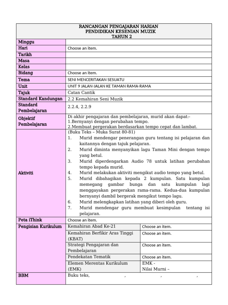 Jalan-Jalan Ke Taman Rama-Rama | PDF