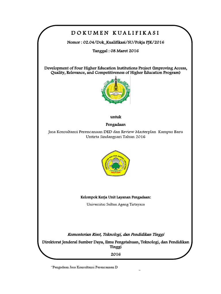 Dokumen Kualifikasi Untirta | PDF