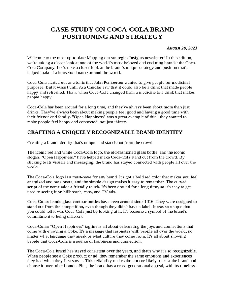 Case Study On Coca | PDF