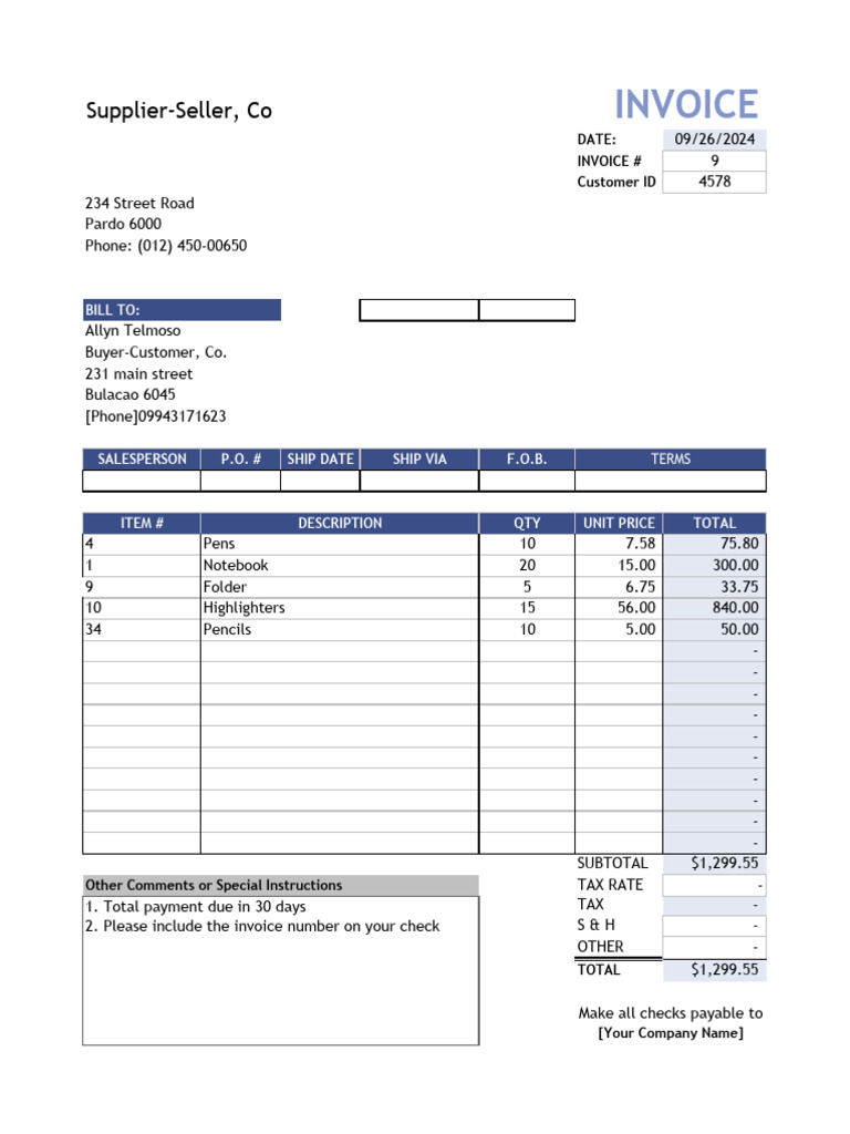Hipolito AIS Sales-Invoice | PDF | Invoice | Accounting