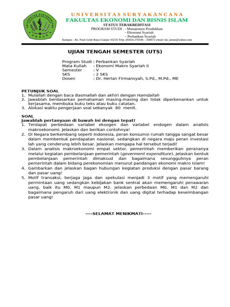 UTS MAKRO II 2023 Pbs | PDF