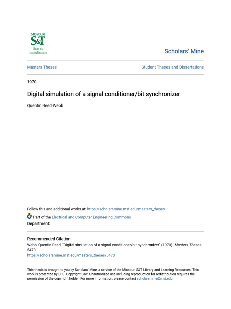 Digital Simulation of a Signal Conditioner_bit Synchronizer | PDF