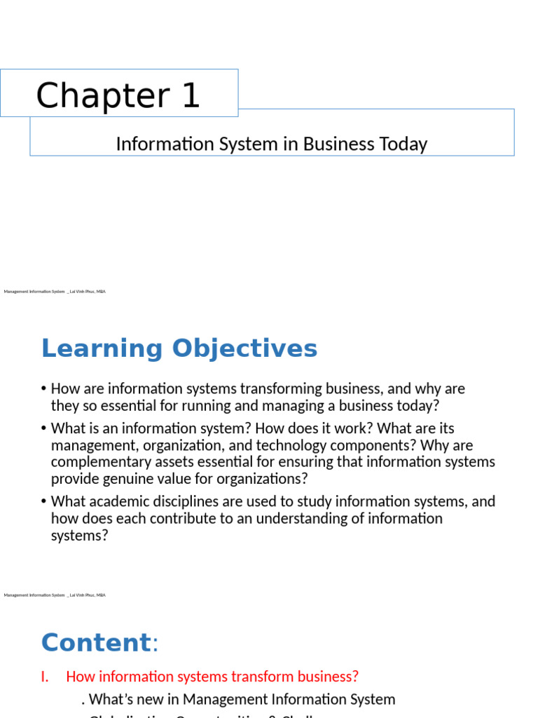 Chapter 1 Information System in Global Business Today | PDF | System ...