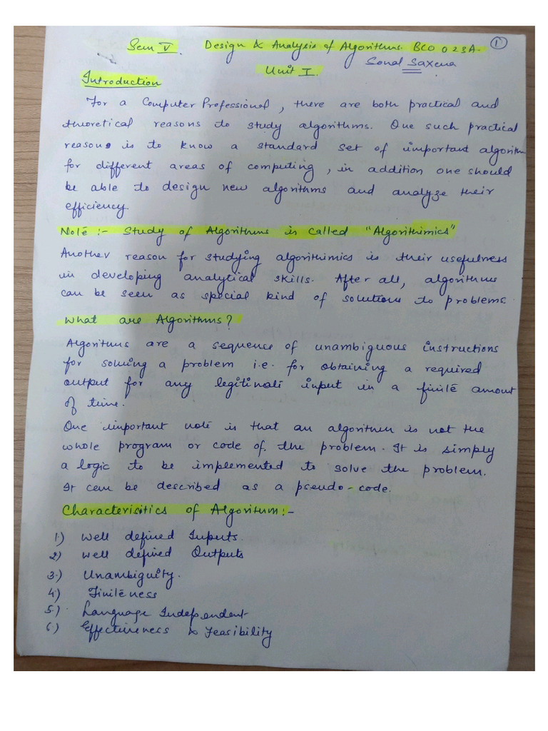 DAA Unit 1 Notes | PDF