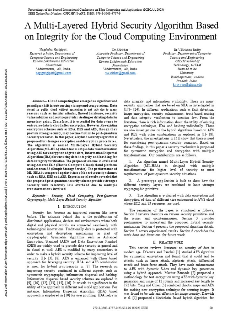 A - Multi-Layered - Hybrid - Security - Algorithm - Based - On - Integrity - For - The - Cloud ...