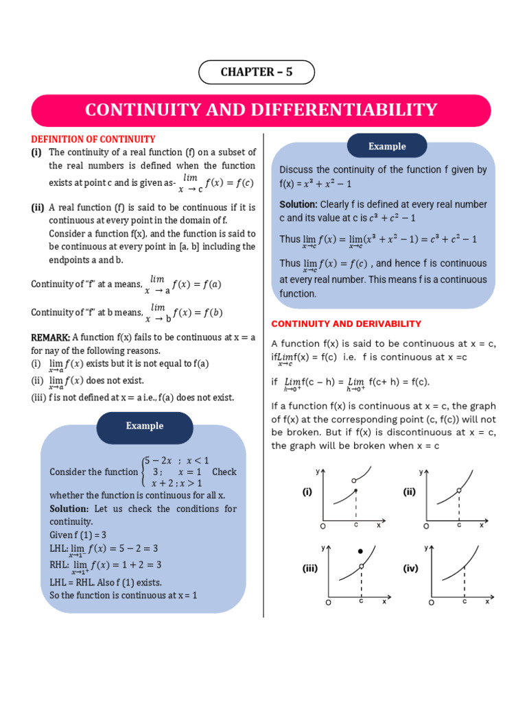 Continuity Cuet Class 12 | PDF | Trigonometric Functions | Derivative