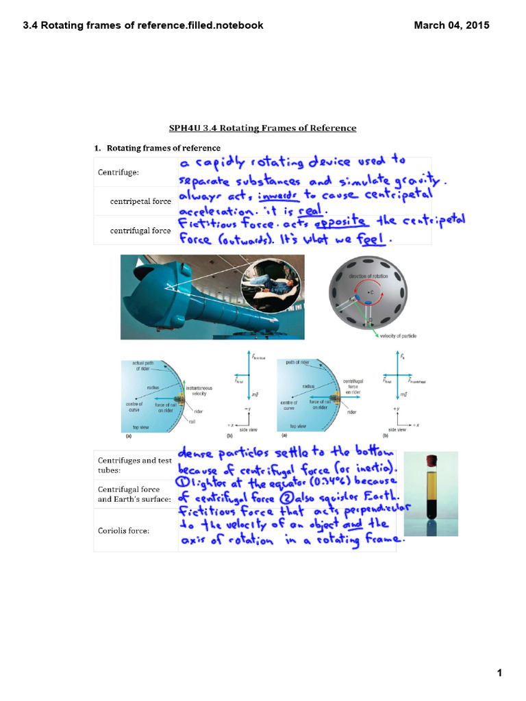3.4 Rotating Frames of Reference - Filled | PDF