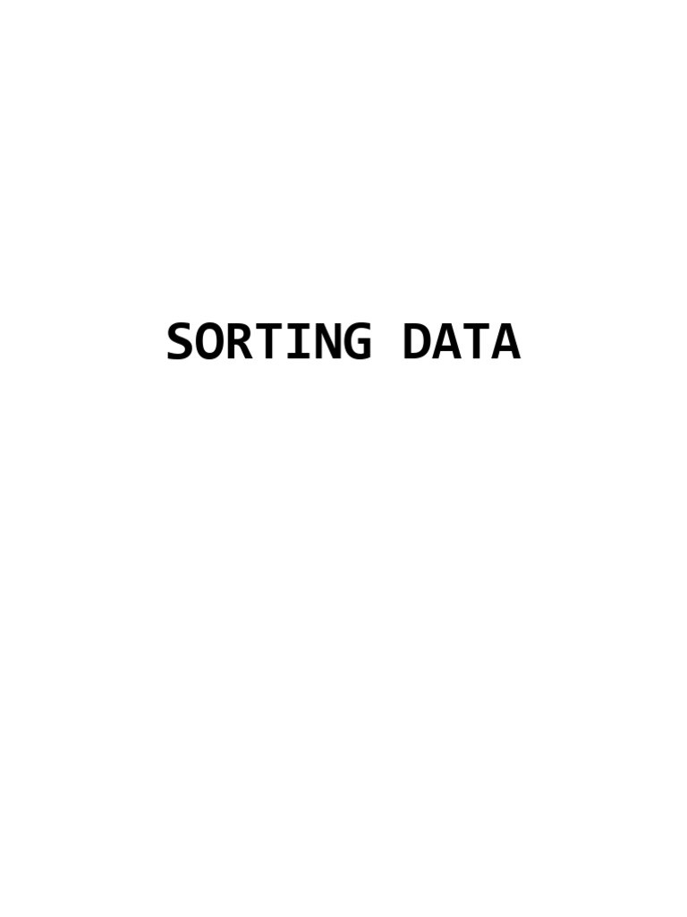 Sorting Data Pdf 6689