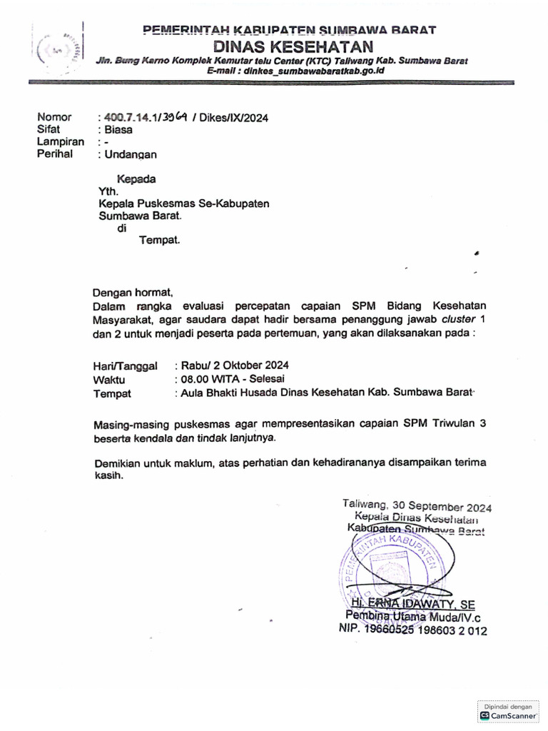 Surat Evaluasi SPM TW3 | PDF