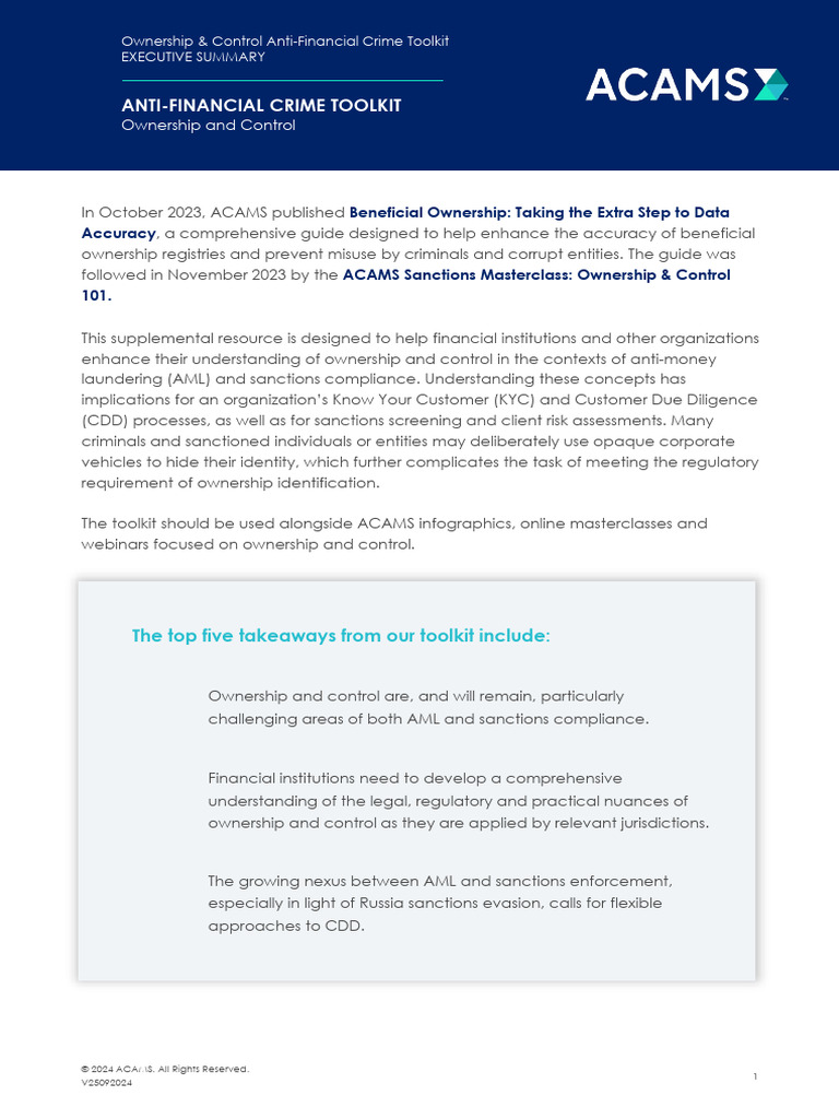 AFC Ownership & Control Toolkit | PDF