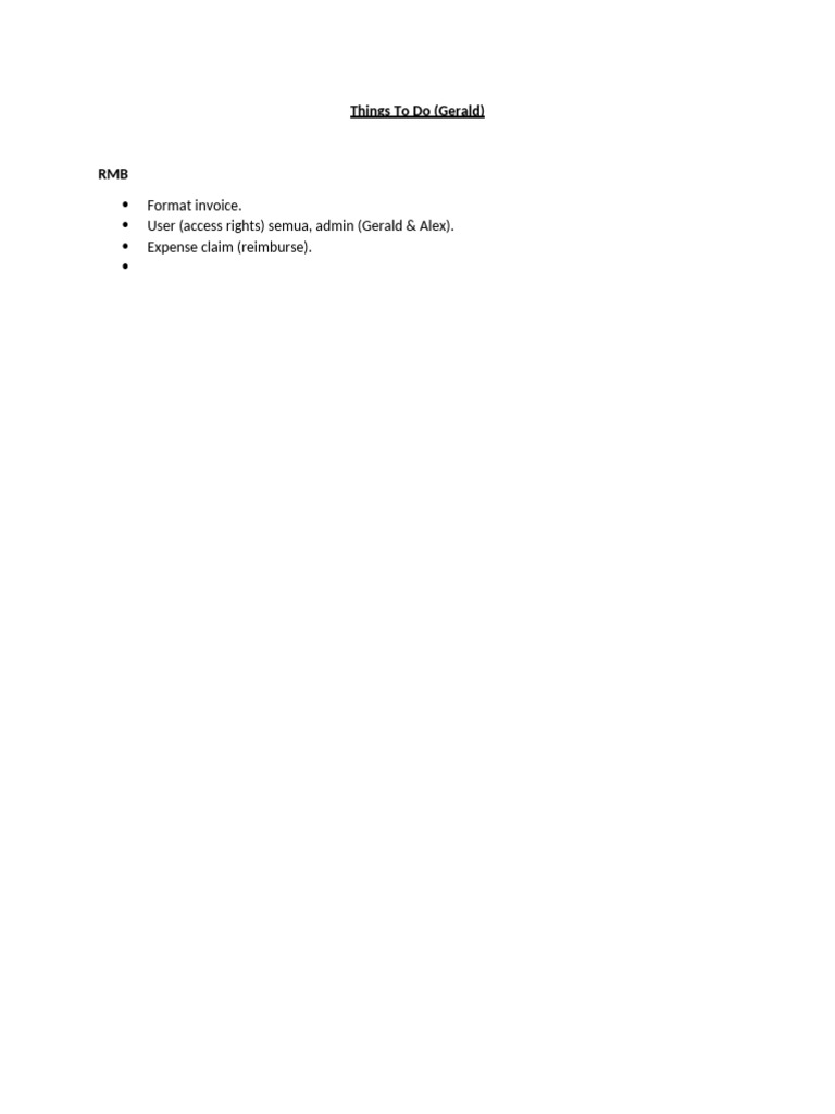 Things To Do Gerald | PDF