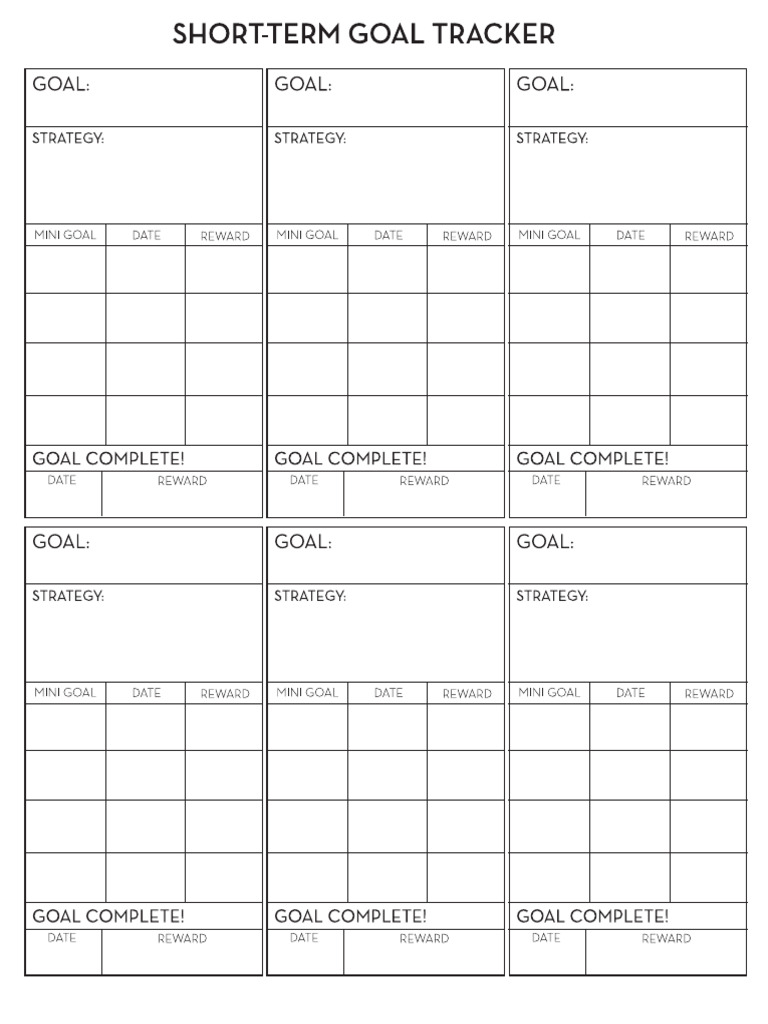 TheProjectGirl Short Term Goal Tracker | PDF