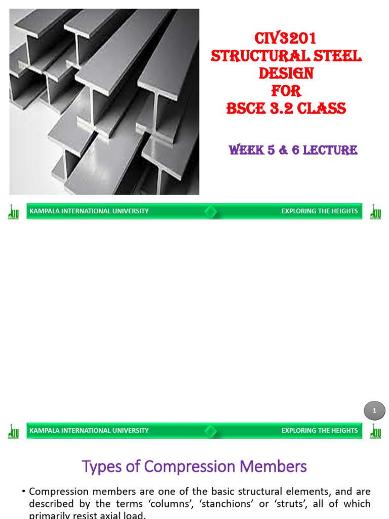 CIV3201 Week 5 & 6 Compression Members Lecture-1 | PDF | Buckling ...