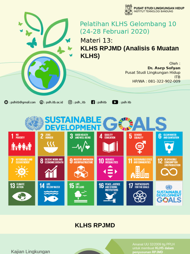 Materi 13 - KLHS RPJMD (Analisis 6 Muatan KLHS) | PDF