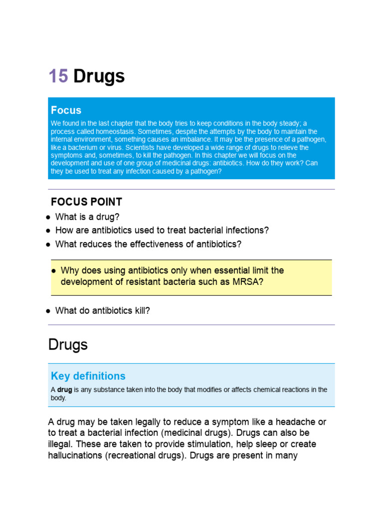 Textbook Chap. 15 Drugs | PDF
