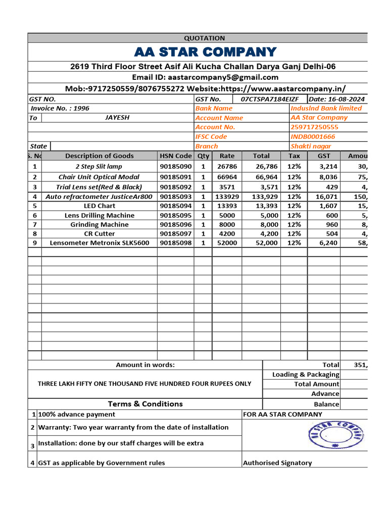 Jayesh Quotation | PDF