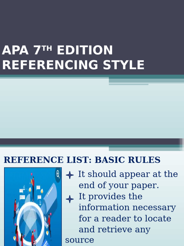 APA 7th Edition Referencing Style 1 | PDF | Thesis | Apa Style