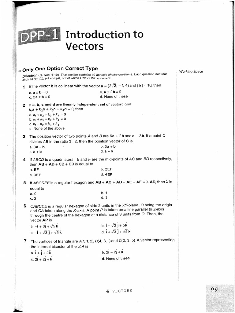 12th DPP Vectors | PDF