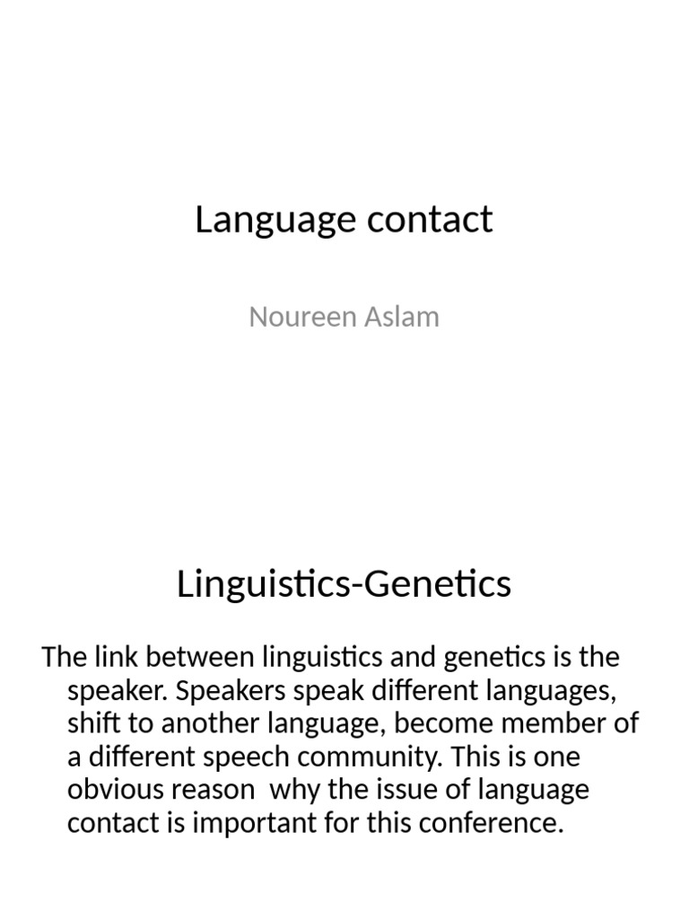 Language Contact | PDF